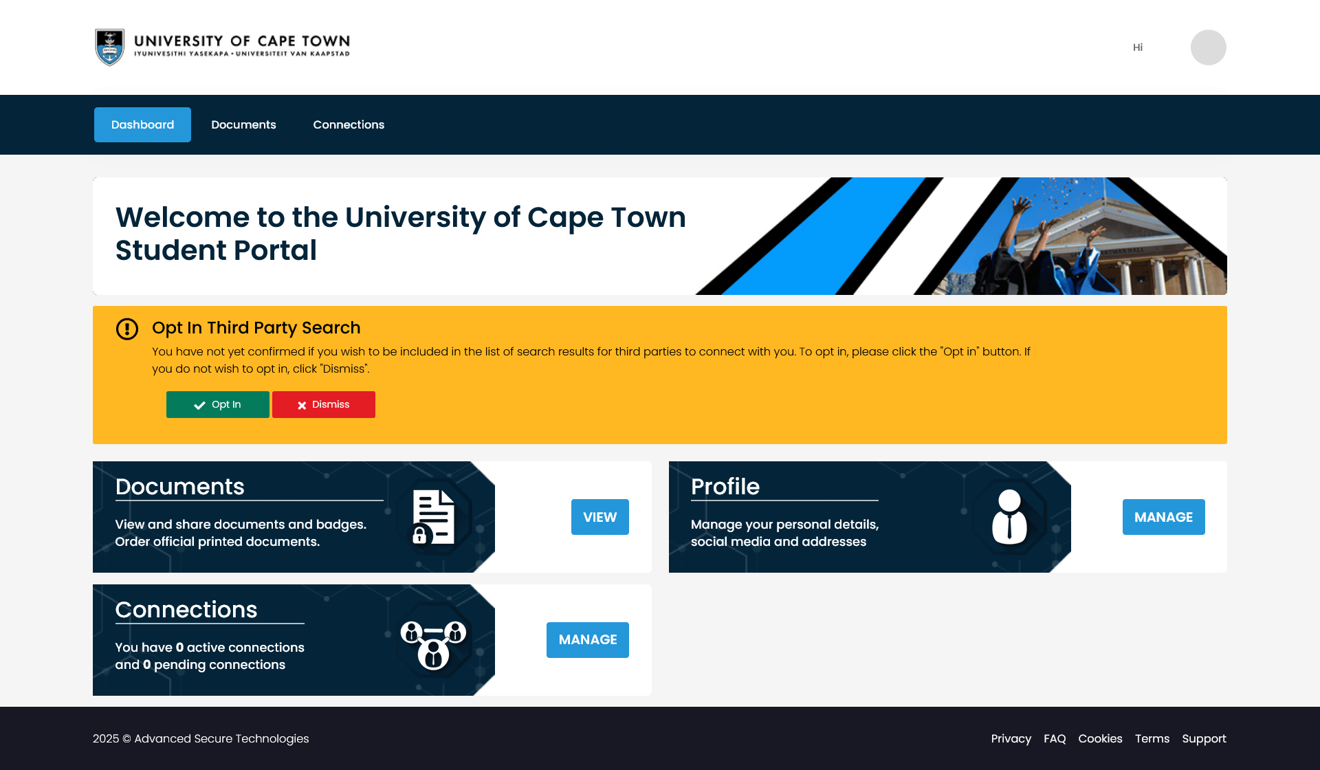 UCT Digital Certificates Portal help | Applicants & Students