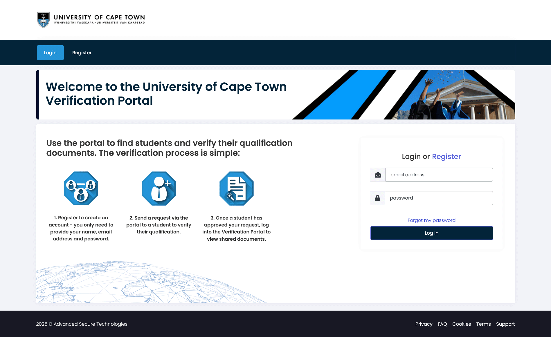 UCT Digital Certificates Verification Portal help | Applicants & Students